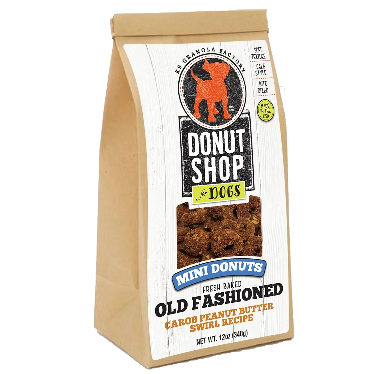 K9 Granola Factory Old Fashioned Mini Donuts, Carob Peanut Butter Swir ...
